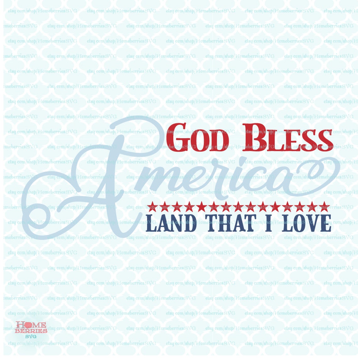 God Bless America Svg Land That I Love Svg 4th of July Svg - Etsy