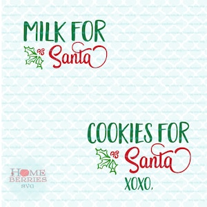 Customizable Cookies for Santa & Milk for Santa Svgs Svg Dxf Eps Jpg Ai ...