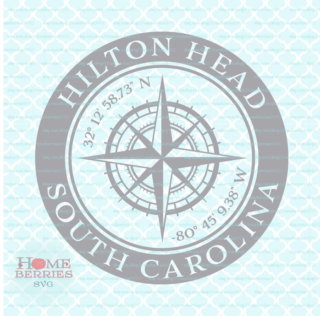 Hilton Head South Carolina Nautical Location Latitude Longitude Compass ...