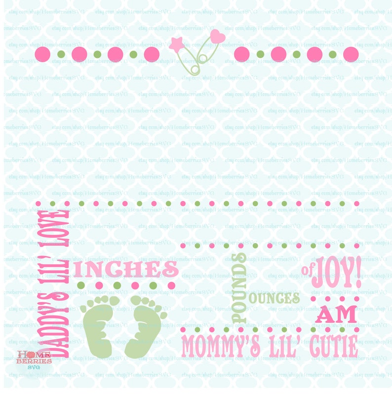 Birth Announcement Template Svg Birth Svg Baby Svg Etsy