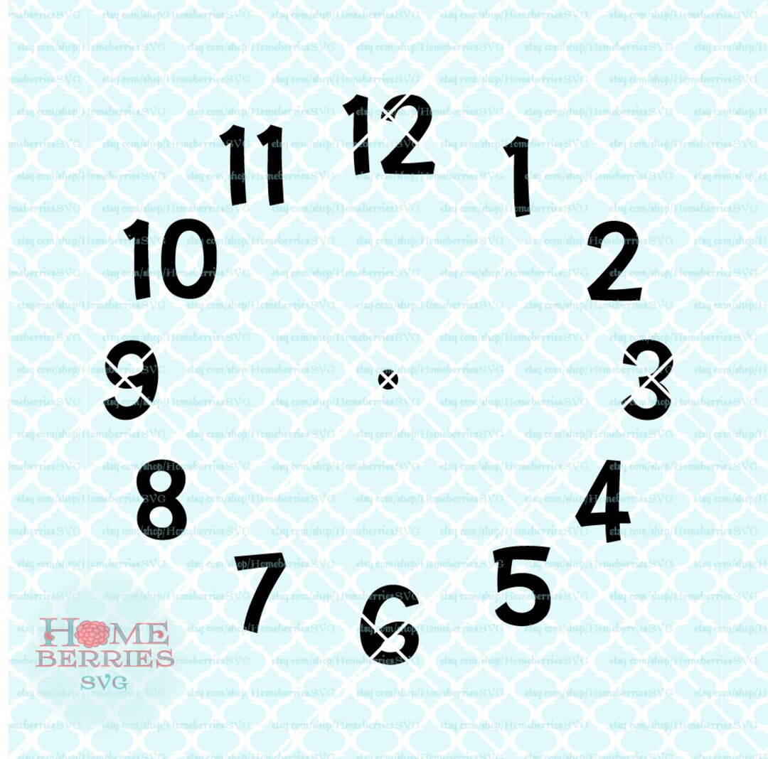 Clock Face Svg With Whimsical Numbers Clockmaker Svg Clock Svg Round ...