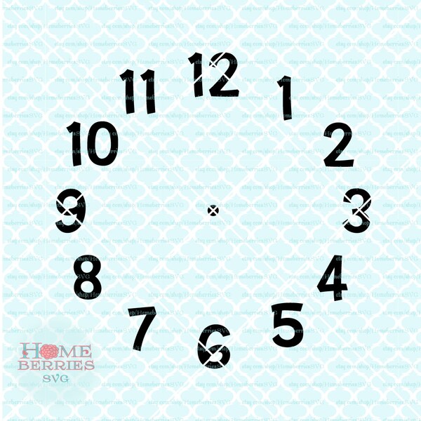 Clock Number Template - Etsy