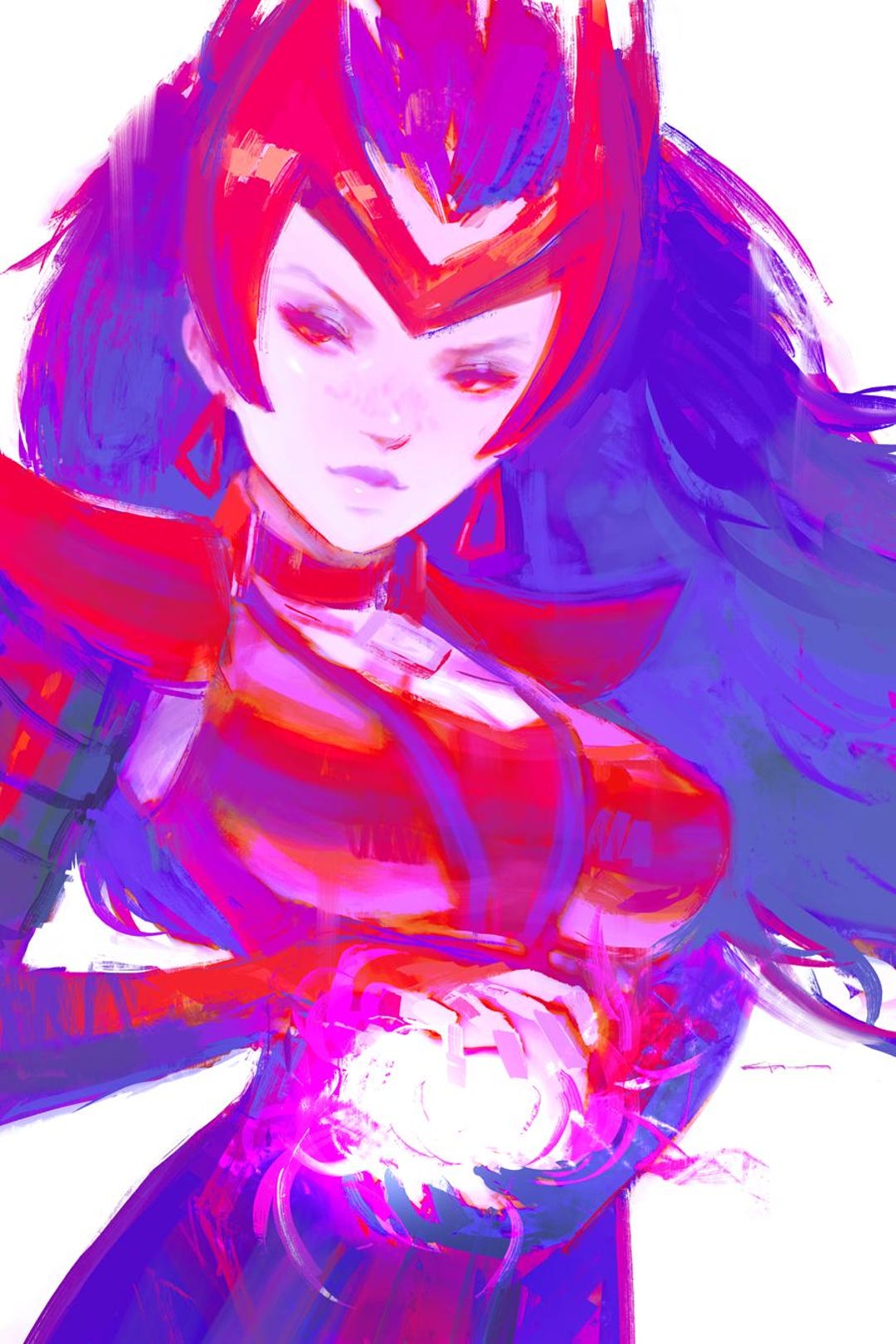 Scarlet Witch (marvel Rivals / Comics) Portrait Art Print // Wanda ...