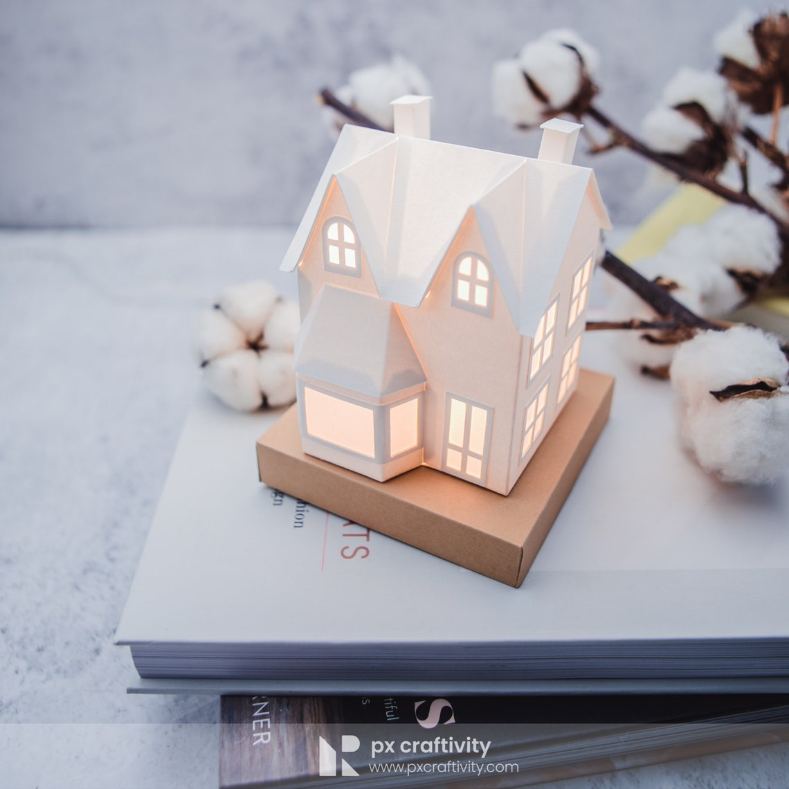 Storefront Building Template House Lamp Papercraft Paper Lantern Home ...