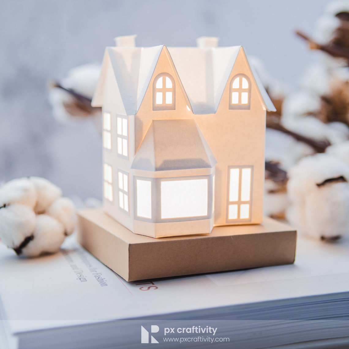 Storefront Building Template House Lamp Papercraft Paper Lantern Home ...