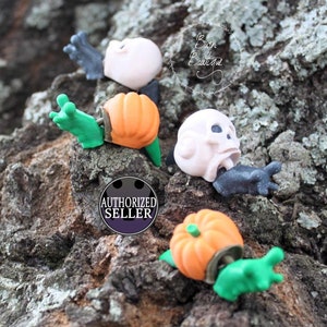 Tiny Halloween Snail Fidget Tool, Pumpkin Shell, Skull Gift, Office ...
