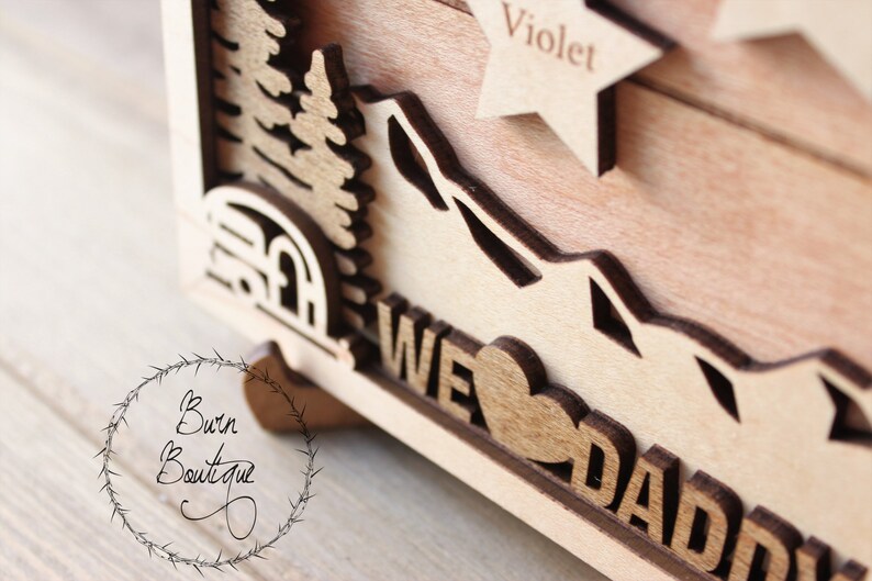 Personalized Mountain Star Name Frame Sign Father's Day - Etsy