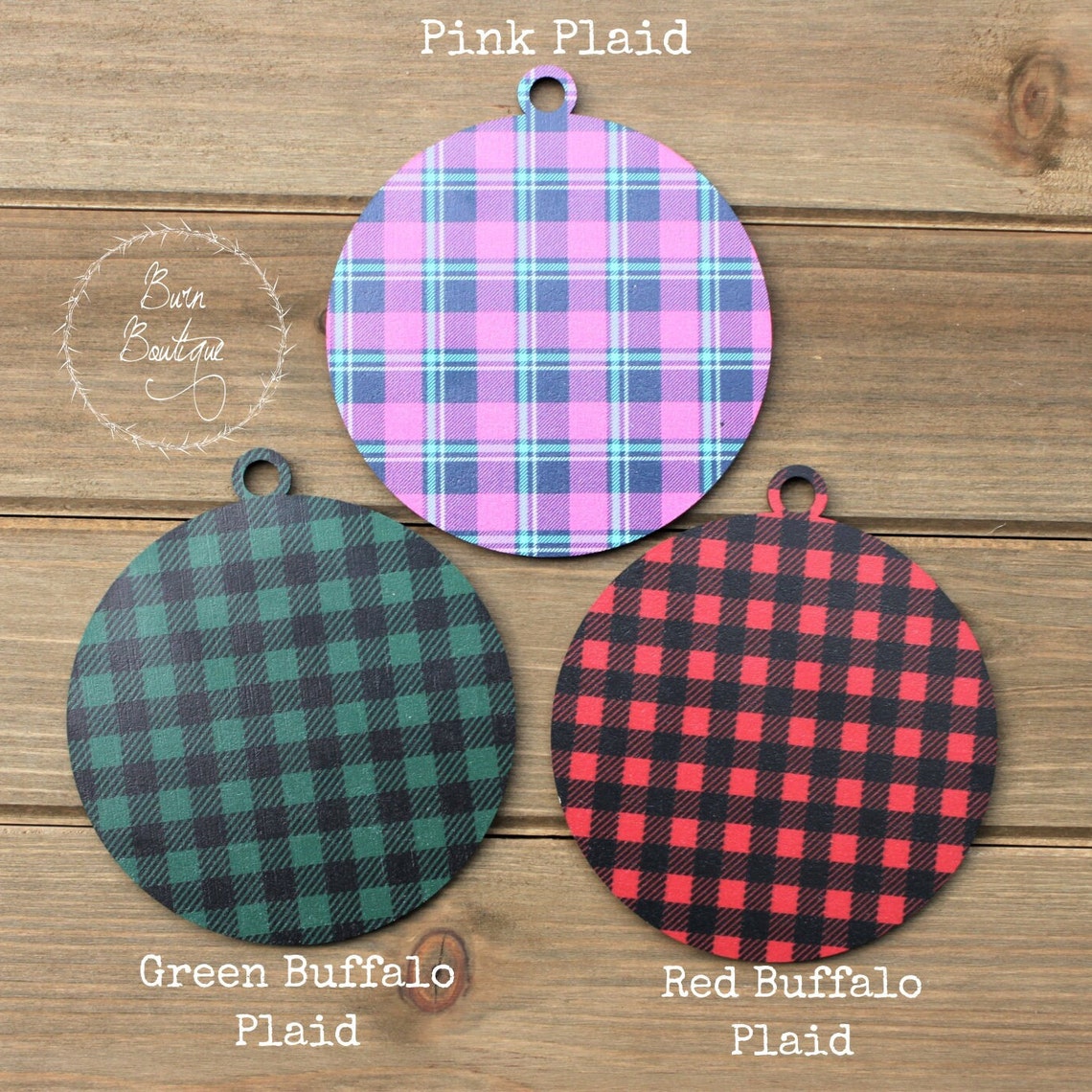 Buffalo Plaid Personalized Name Ornament, Christmas Gift, Kids, Gifts ...
