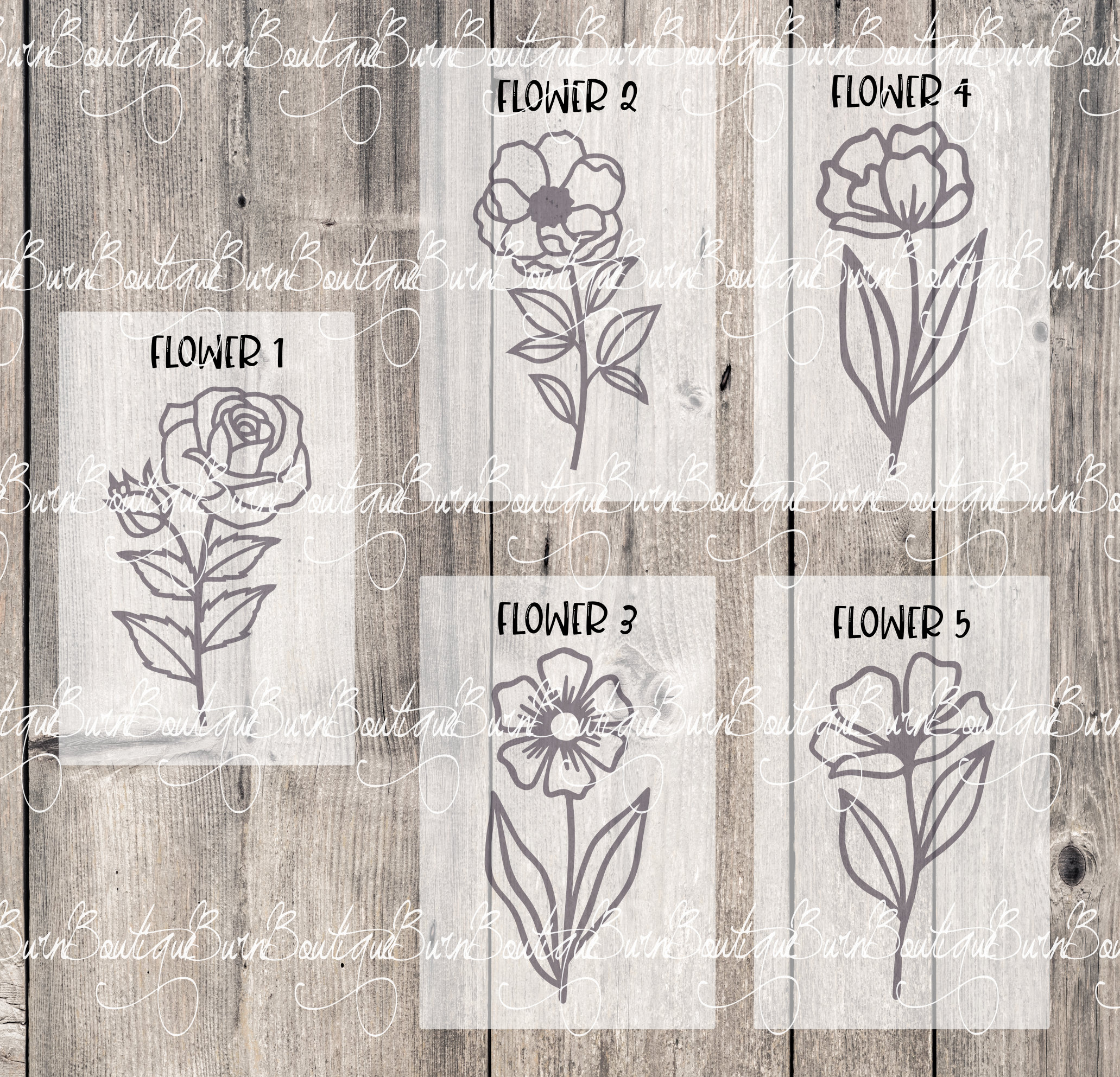 Laser Engraved Acrylic Floral Image Garden Markers Garden | Etsy