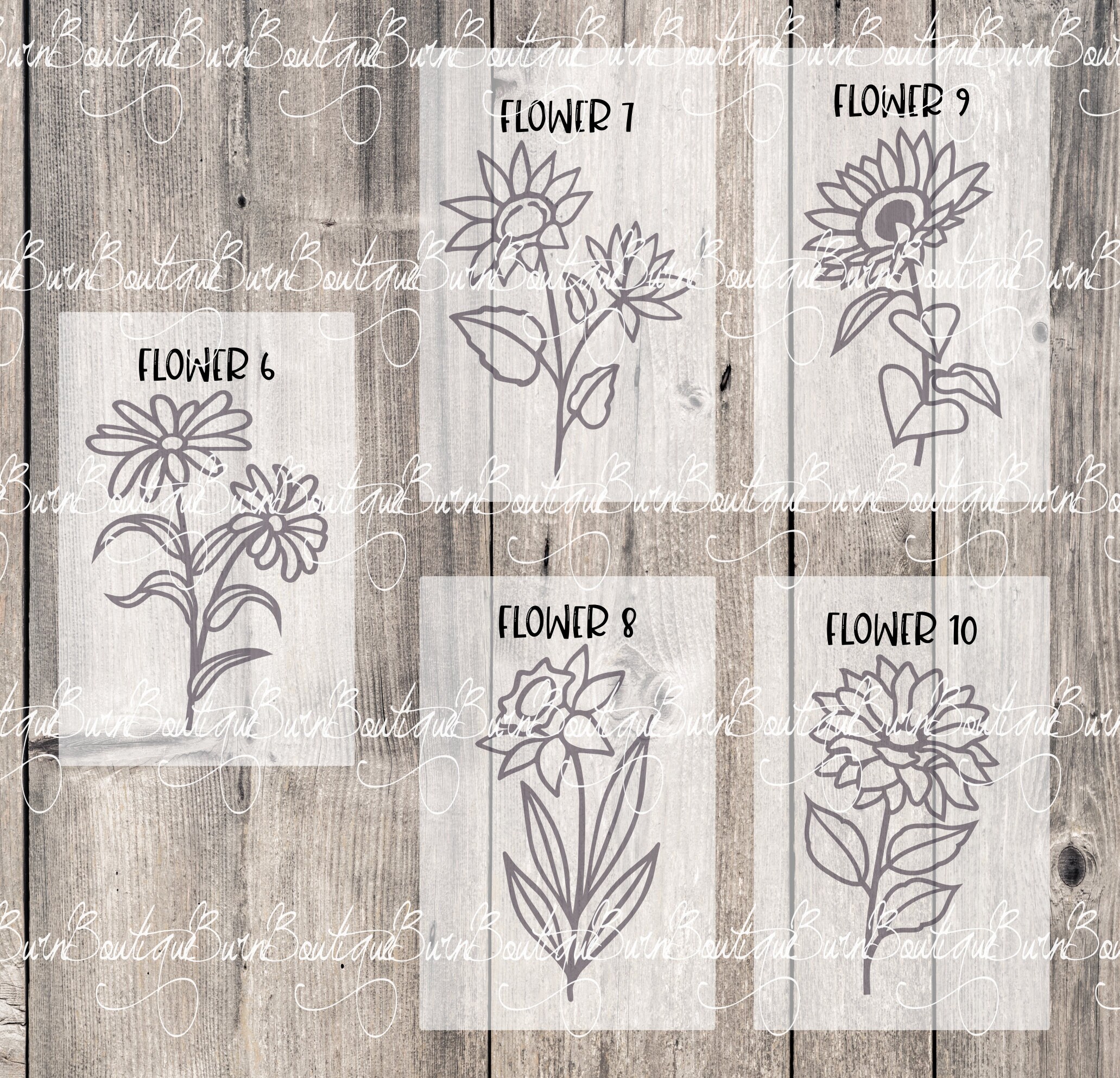 Laser Engraved Acrylic Floral Image Garden Markers Garden | Etsy