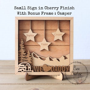 Personalized Mountain Star Name Frame Sign, Father's Day, Mother's Day ...