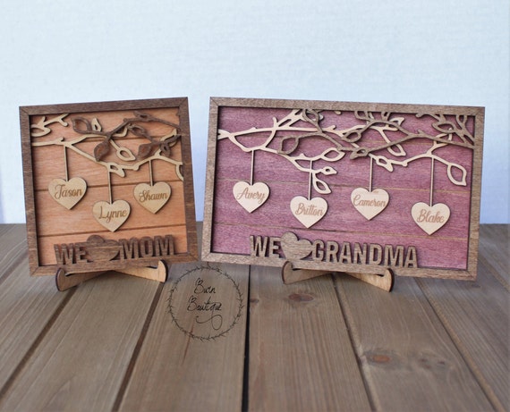 Personalized Hanging Hearts Name Frame Sign Mother's Day - Etsy