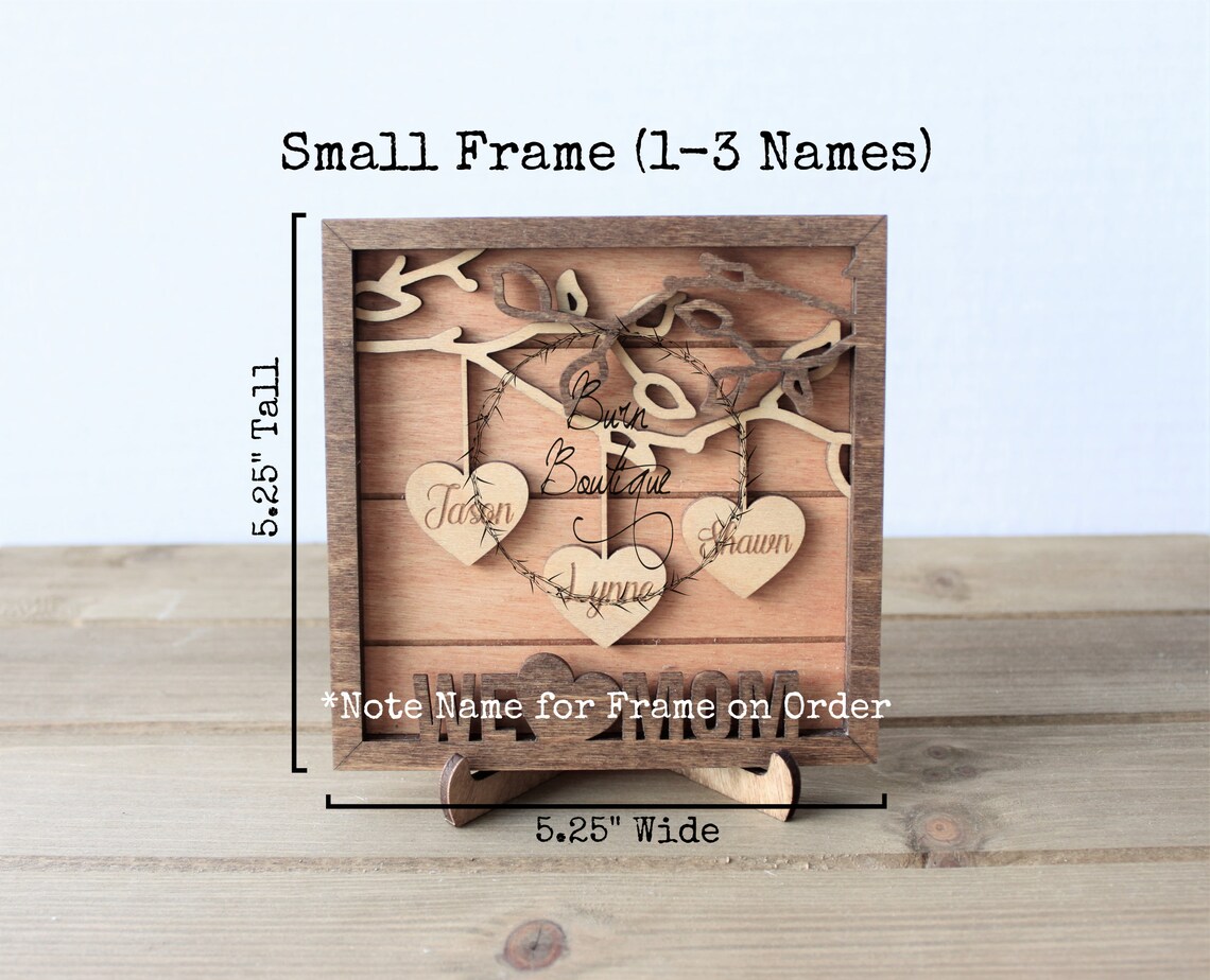 Personalized Hanging Hearts Name Frame Sign Mother's Day - Etsy