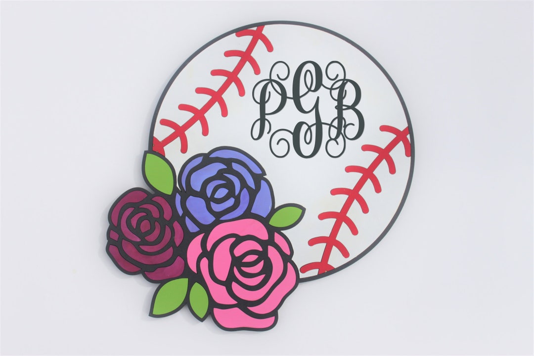 Baseball/softball Floral Wall Decor Sports Decor Baseball - Etsy