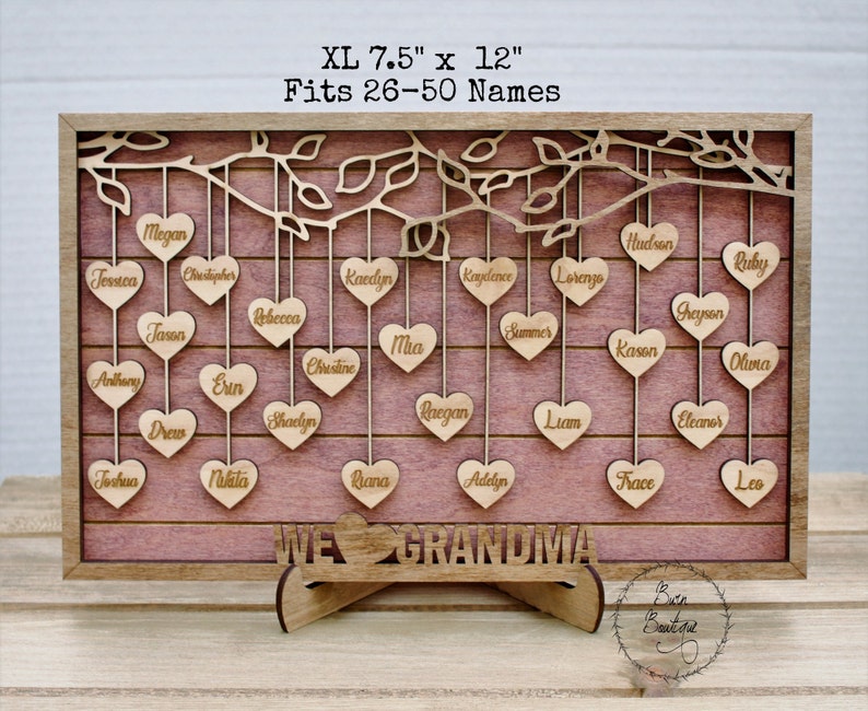 Personalized Hanging Hearts Name Frame Sign Mother's Day - Etsy