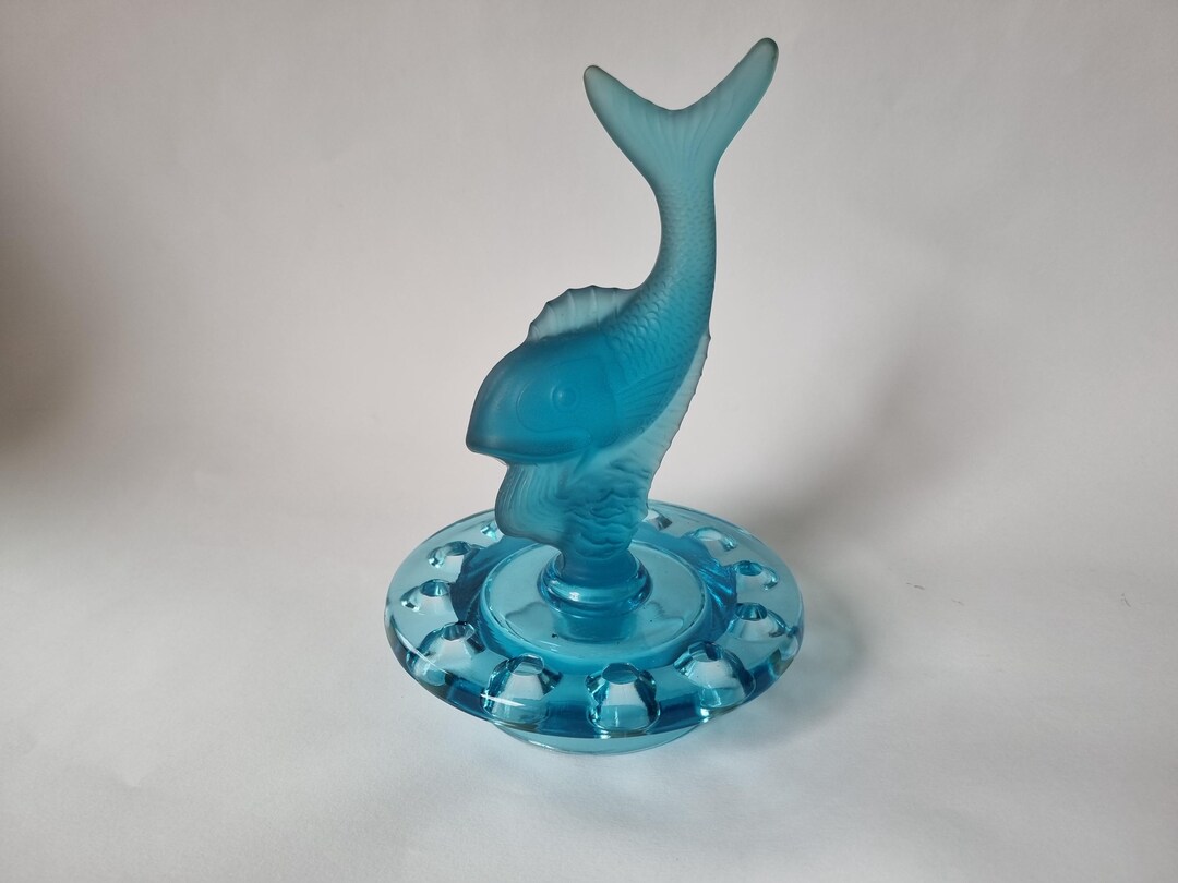 NEW LISTING Art Deco Josef Inwald Turquoise Blue Glass Poisson Volant ...