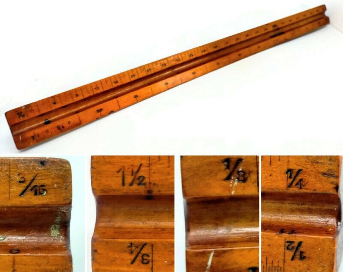 Multiscale Vintage Triangle Ruler Vintage Wooden Ruler - Etsy