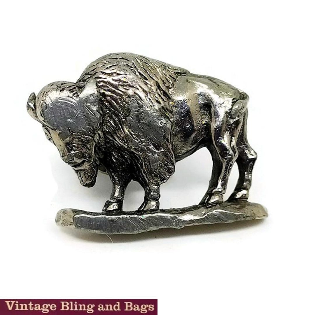 20x15mm Vintage Bison Tie Tack, Vintage Tie Tack, Vintage Bison Tie Pin ...