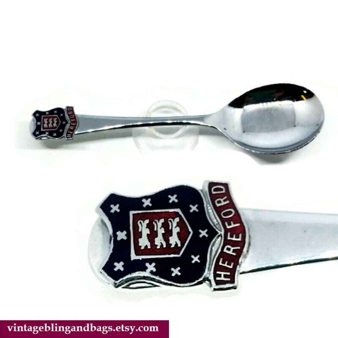 136mm Vintage Hereford Crestware Spoon, Vintage Chrome Plated Spoon ...