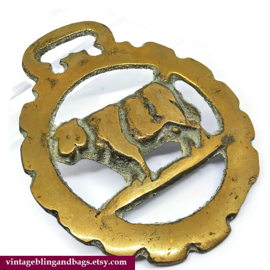 Vintage Cow Horse Brass, Rustic Cow Brass Plaque, Vintage Horse ...