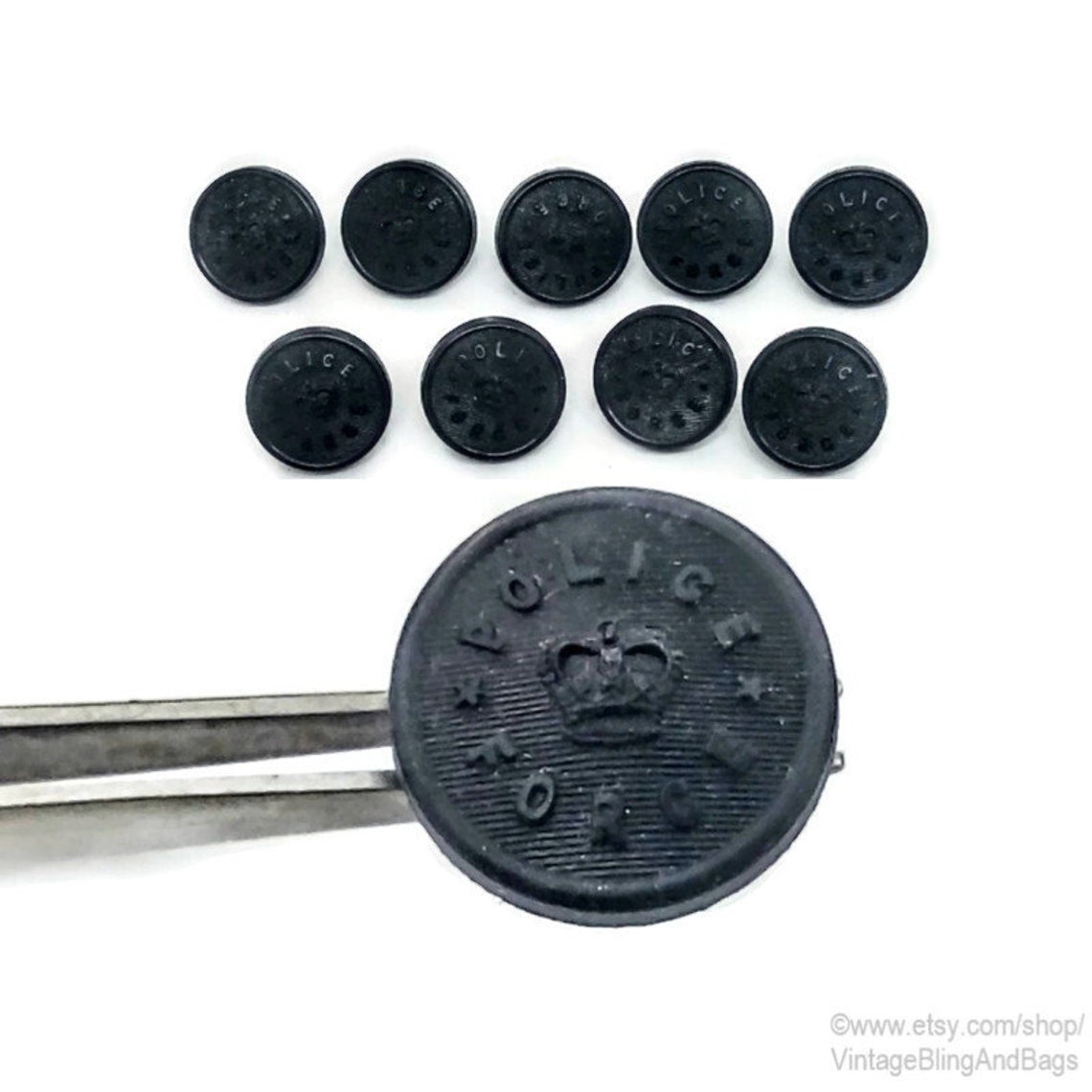 10 17mm Vintage BRITISH POLICE FORCE Buttons Vintage Black - Etsy