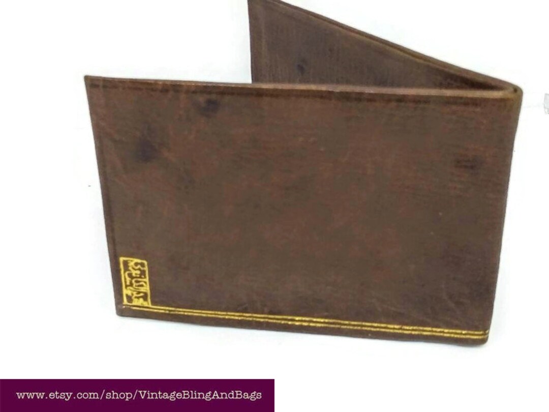 11.5x8cm Vintage Brown Leather Wallet With Arabic Text, Men's Wallet ...