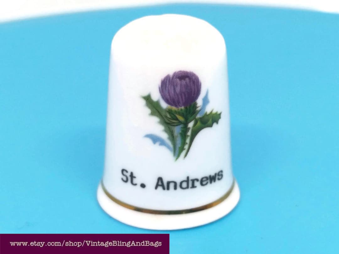 Vintage St Andrews Thimble, Bone China Scottish Thimble, Vintage ...