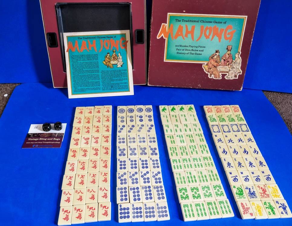 Toys & Games Dice & Tile Games wooden Mah jong tiles #4 vintage tile ...