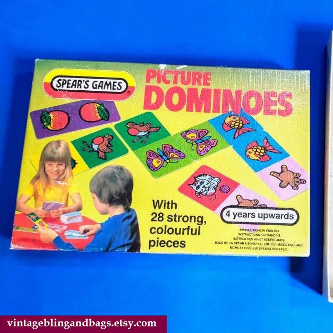 1983 Spear's Games Vintage Dominoes, 1980s Picture Dominos Game ...