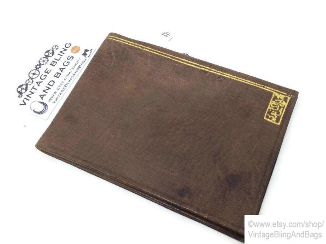 11.5x8cm Vintage Brown Leather Wallet With Arabic Text - Etsy UK