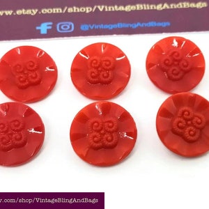 6 18mm Vintage Red Glass Buttons New Old Stock Vintage Red - Etsy
