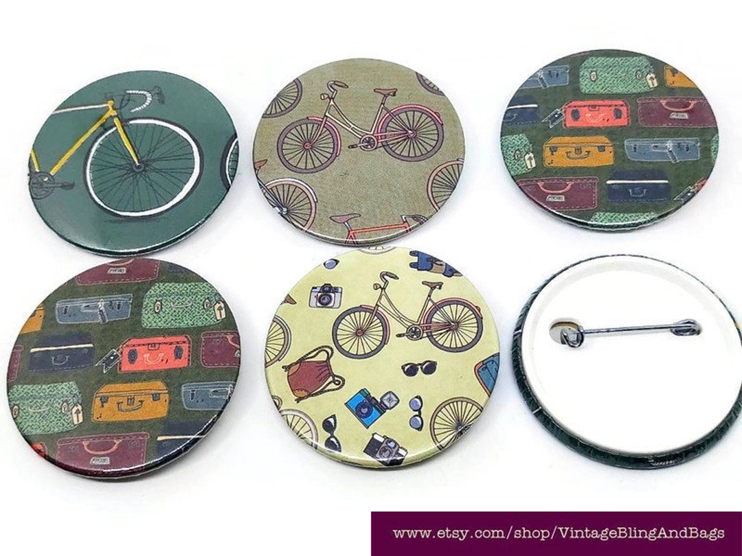 45mm Handmade Travel Theme Badge Suitcase Badge Bicycle - Etsy