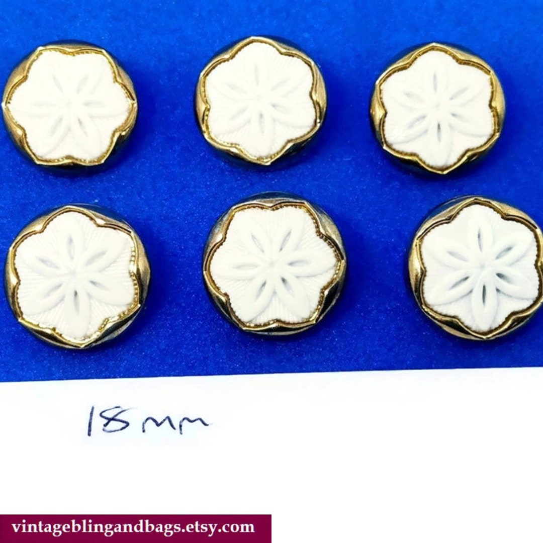 6 18mm 1980s Vintage Flower Buttons, Vintage Statement Buttons, Sewing ...
