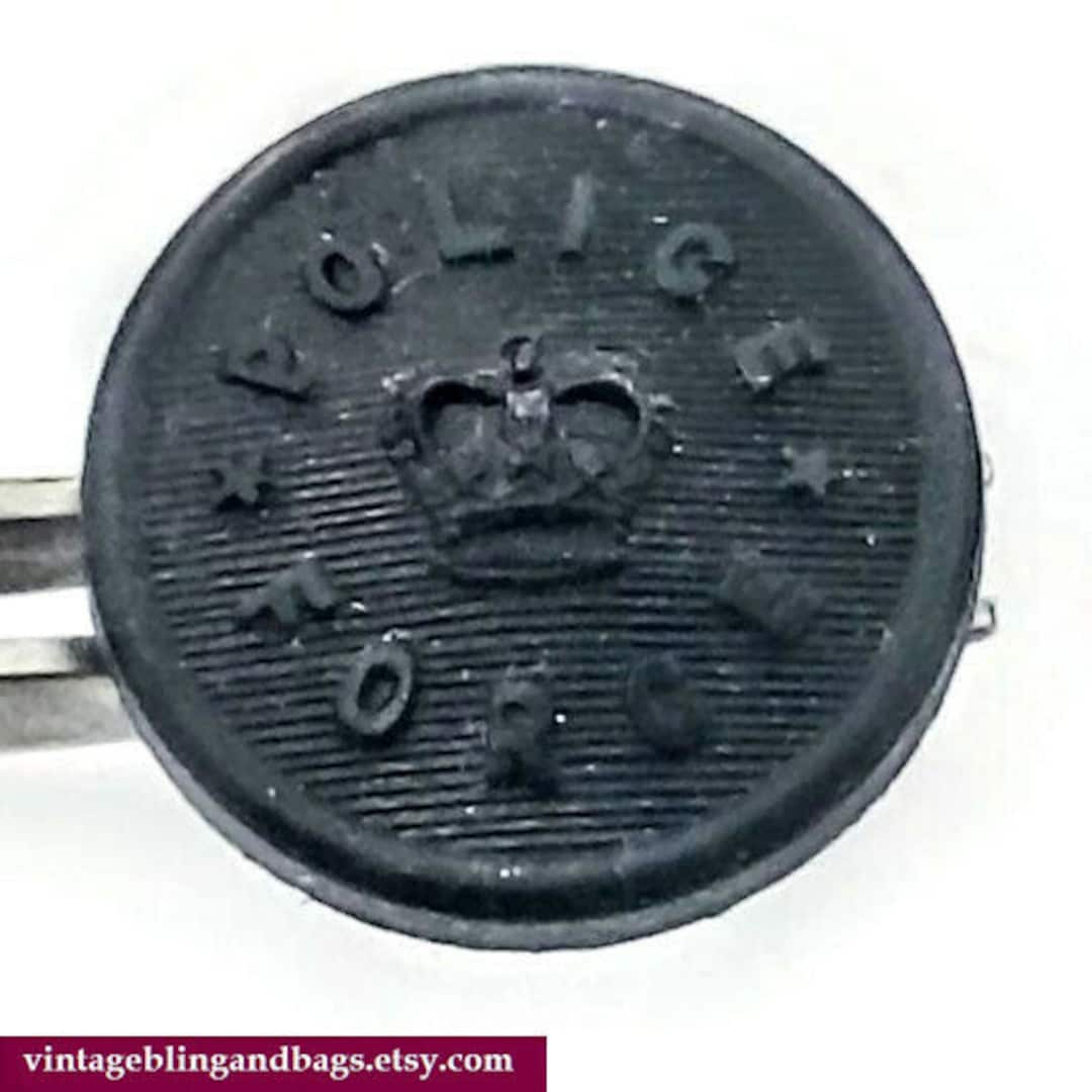 10 17mm Vintage BRITISH POLICE FORCE Buttons, Vintage Black Buttons ...