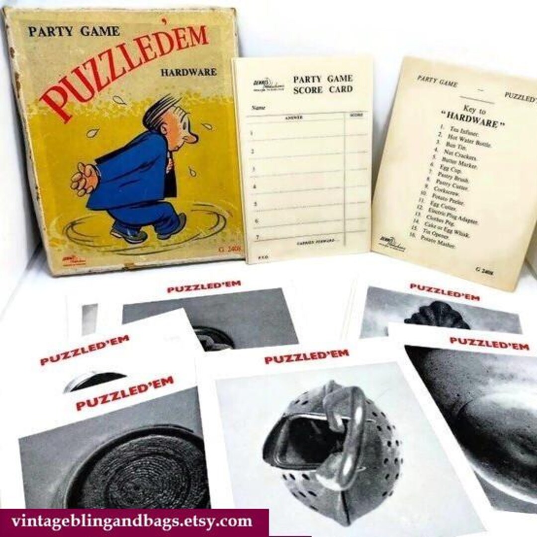 1950s Puzzledem Party Game Kitchen Hardware, Vintage Parlour Game ...
