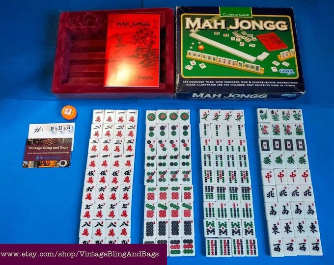 1980s Vintage Mahjong Set, 1980s Vintage Mah Jongg Set, Gibsons Games ...