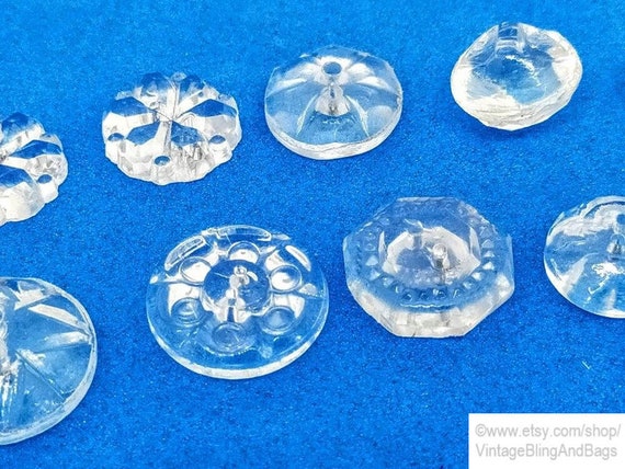 Materials Clear vintage molded domed glass buttons 18 mm set of 11 ...