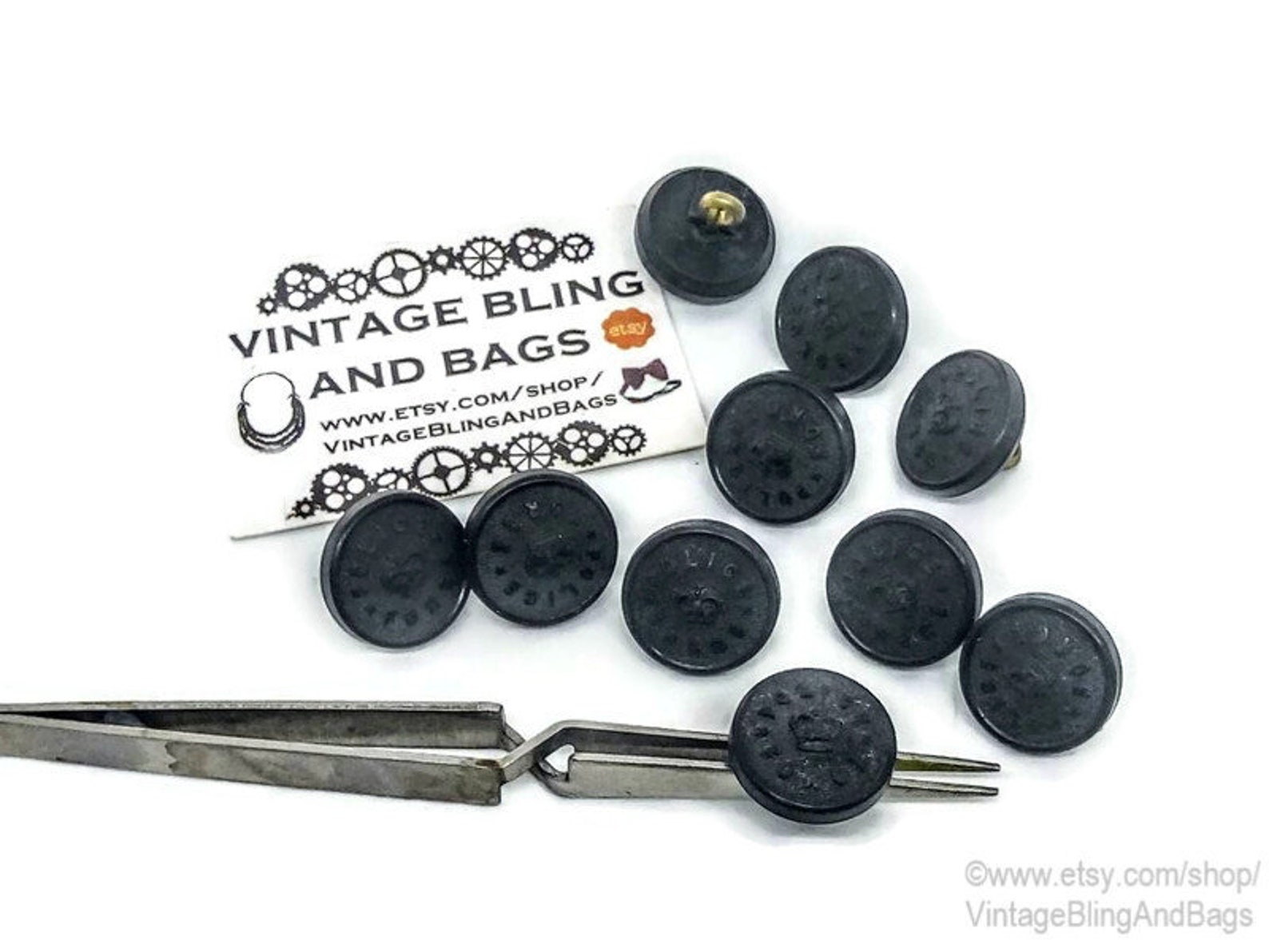 10 17mm Vintage BRITISH POLICE FORCE Buttons Vintage Black - Etsy