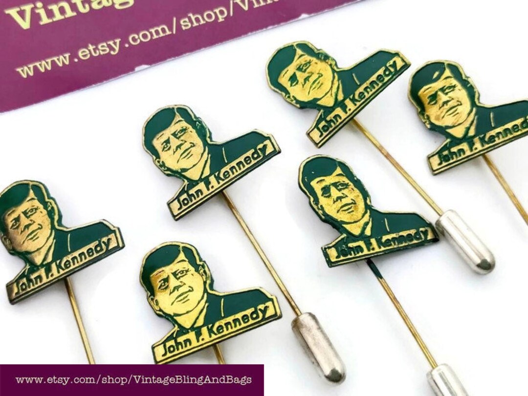 Green Vintage JFK Enamel Campaign Pin, Vintage John F Kennedy Pin ...