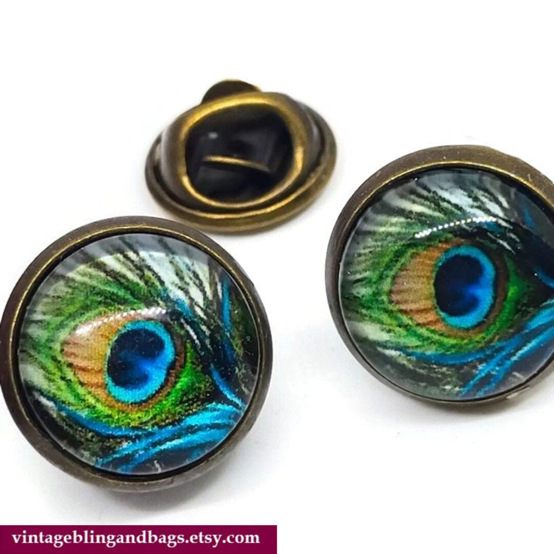 Handmade Tie Tack, Handmade Peacock Tie Tack, Handmade Peacock Lapel ...