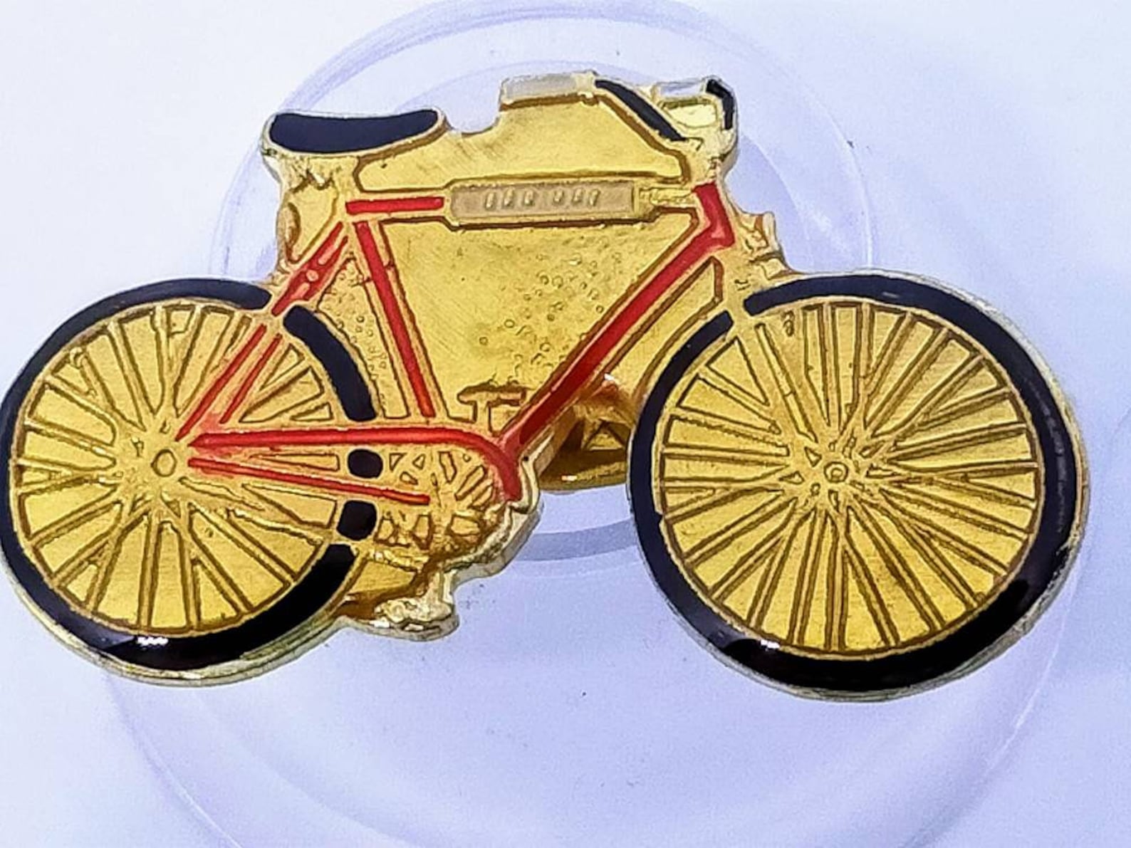 1980s vintage enamel bicycle pin red vintage bicycle pin | Etsy