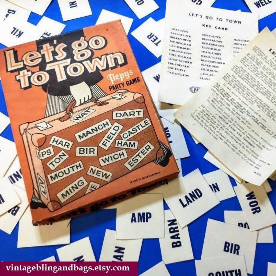 1950s Let's Go to Town Pepys Party Game, Pepys Game, Vintage Parlour ...