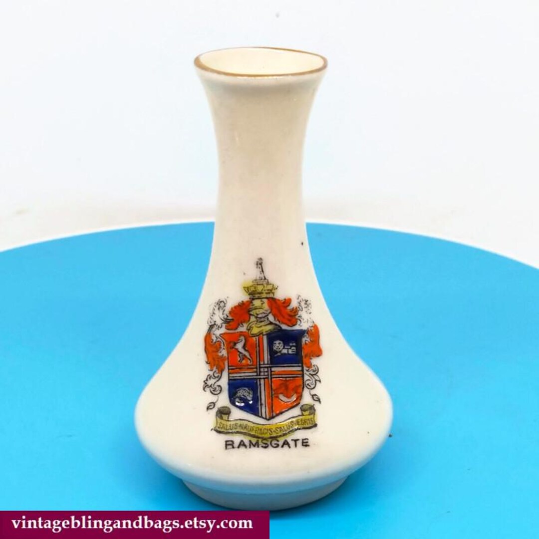 48x31mm 1930s Antique City of London Crestware Vase, Albion China ...