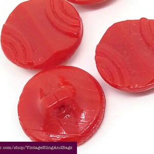 6 14mm Vintage BRIGHT RED Glass Buttons New Old Stock Vintage - Etsy UK