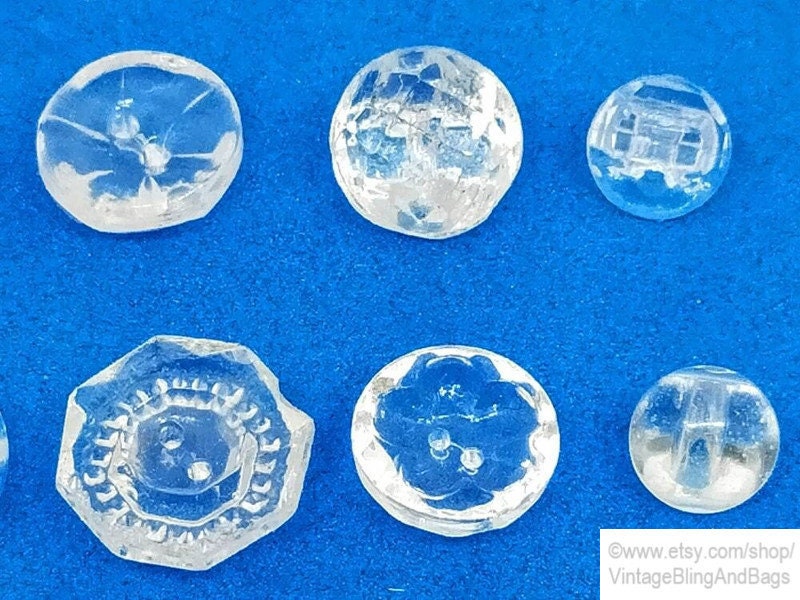 Materials Clear vintage molded domed glass buttons 18 mm set of 11 ...