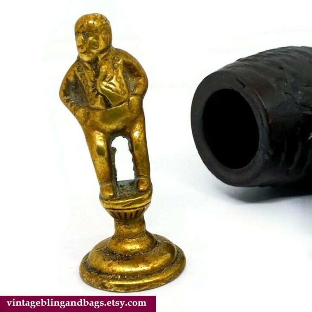 53mm 1950s Vintage Pipe Tamper, Dickens Character Brass Pipe Tamper ...