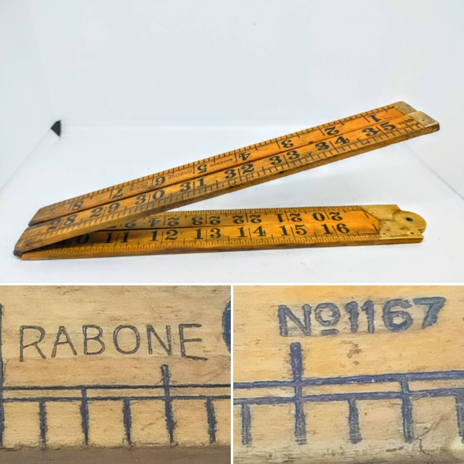 Craft Supplies & Tools boxwood ruler Rabone boxwood yardstick Vintage ...