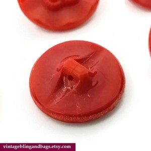 6 18mm Vintage Red Glass Buttons, New Old Stock Vintage Red Buttons ...