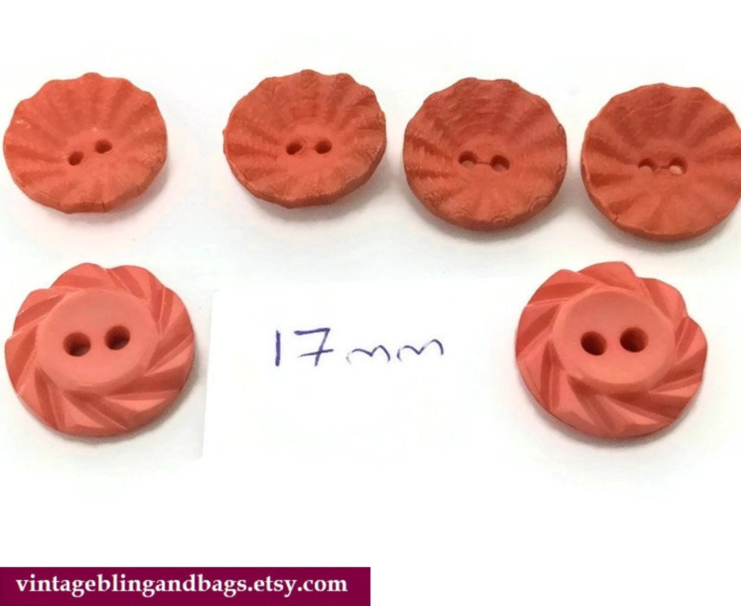 6 18mm 1980s Pink Flower Buttons, Vintage Pink Buttons, Sewing Notions ...