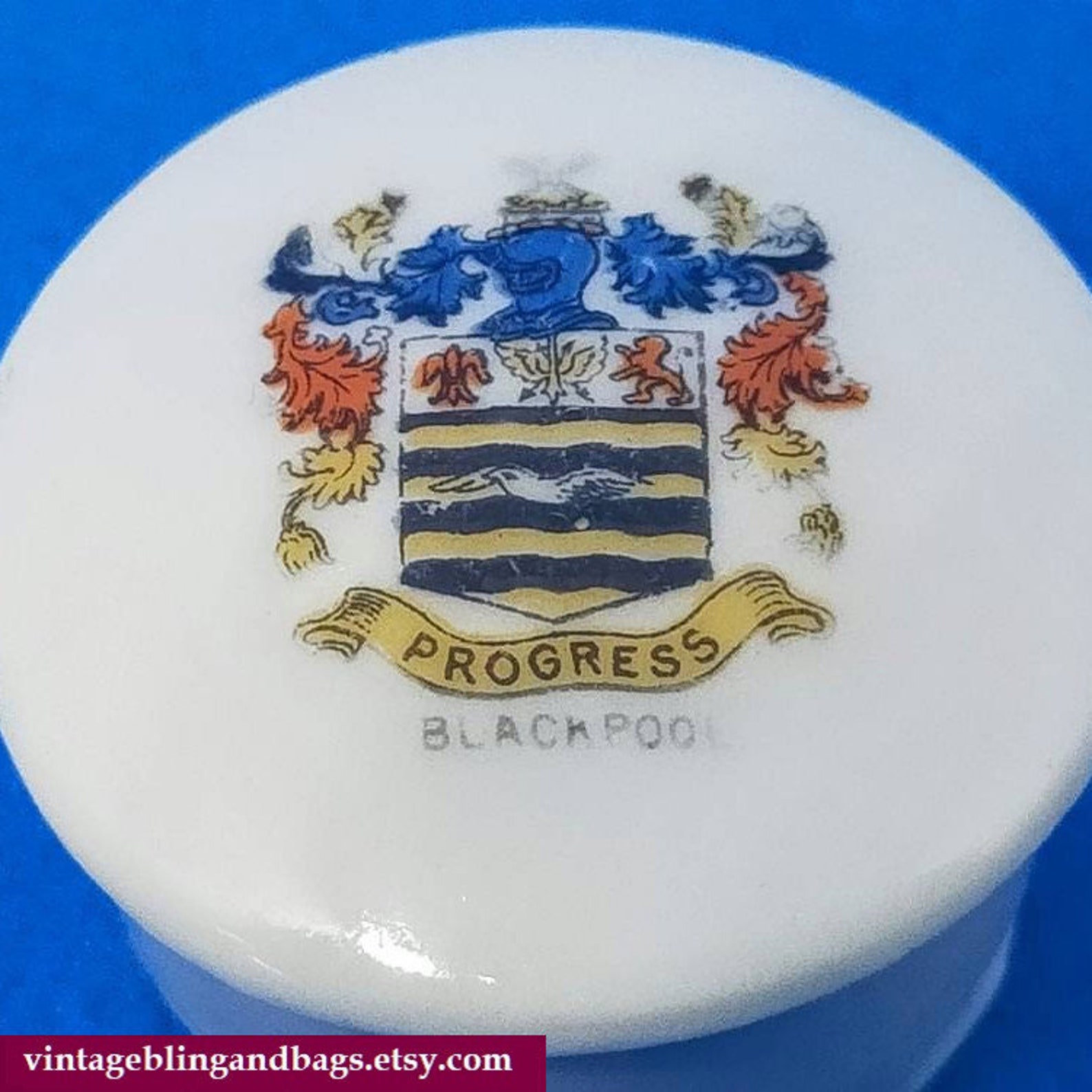 26x33mm 1930s Antique Blackpool Crestware Miniature Box, Blackpool ...